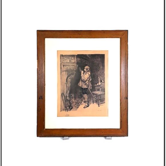 Art | Antique Original European Etching Man With A Sword Attributed To ...